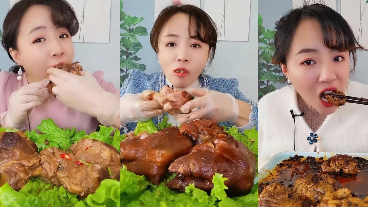 ASMR CHINESE FOOD MUKANG EATING SHOW #22 다양한 음식 고기 중국먹방쇼 中国 モッパン 咀嚼音 肥肉 ...