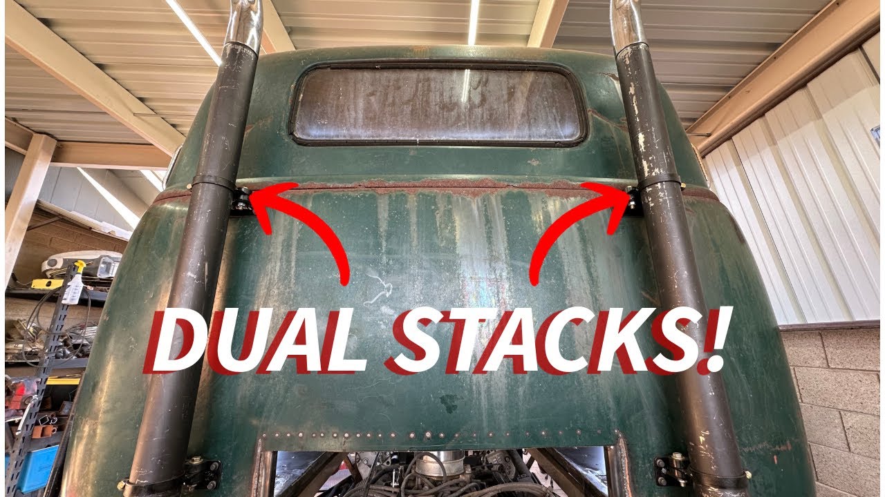 Chevy COE custom dual exhaust stacks! - YouTube