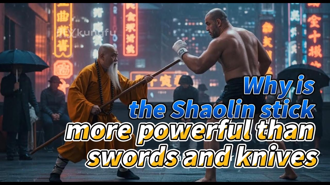 Why is the Shaolin stick more powerful than swords and knives #KungFu # ...