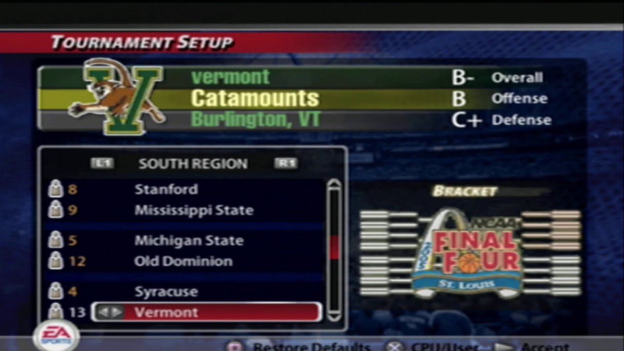 NCAA March Madness 2005 How To Setup The NCAA Tournament - YouTube