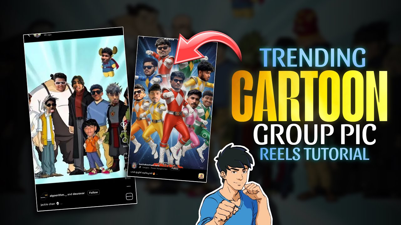 NEW VIRAL CARTOON GROUP PIC PHOTO ANIMATION VIDEO EDITING | JACKIE CHAN ...