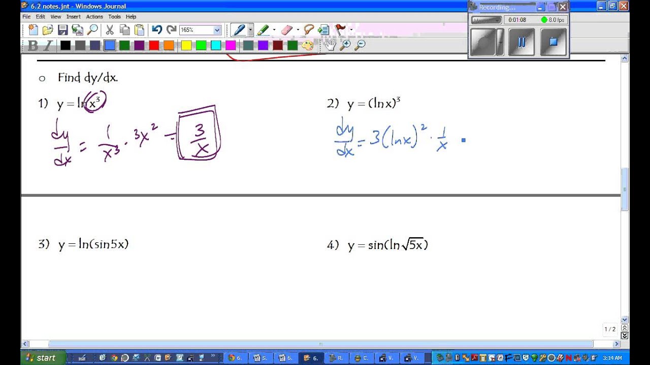 calculus 6 2 notes page 1 problems #1 3 - YouTube