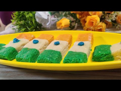 Independence Day special sweet|tricolour food|tricolour sweet with only ...