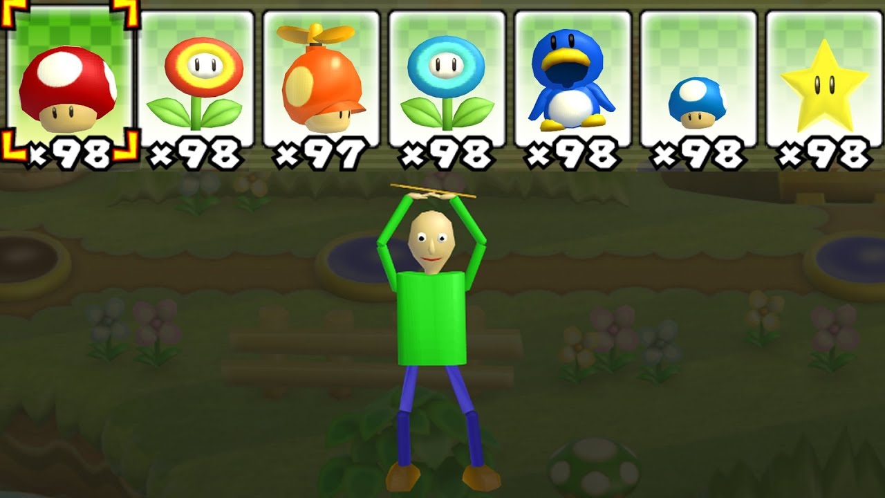 What happens when Baldi uses Mario's Power-Ups? - YouTube