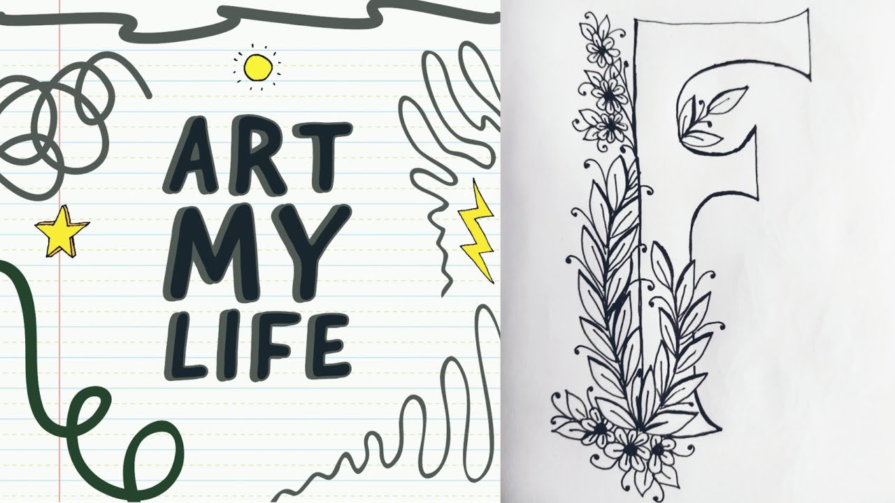 Easy Letter 'F' Doodle Art for beginners - YouTube
