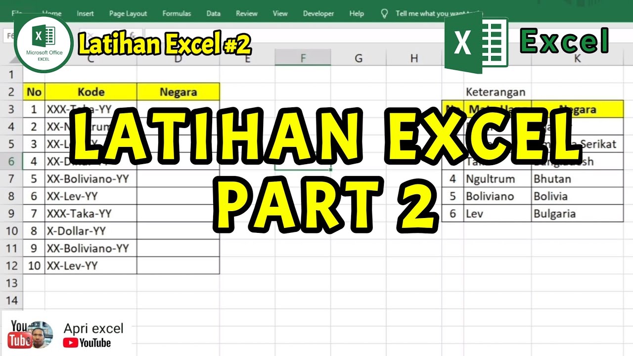 Contoh latihan soal excel tes kerja admin dan jawabannya - 2 - YouTube