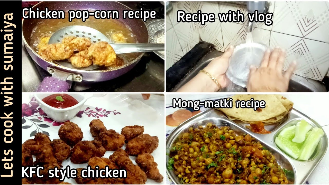 KFC style chicken|mong-matki recipe|tea time snack|recipe with vlog ...