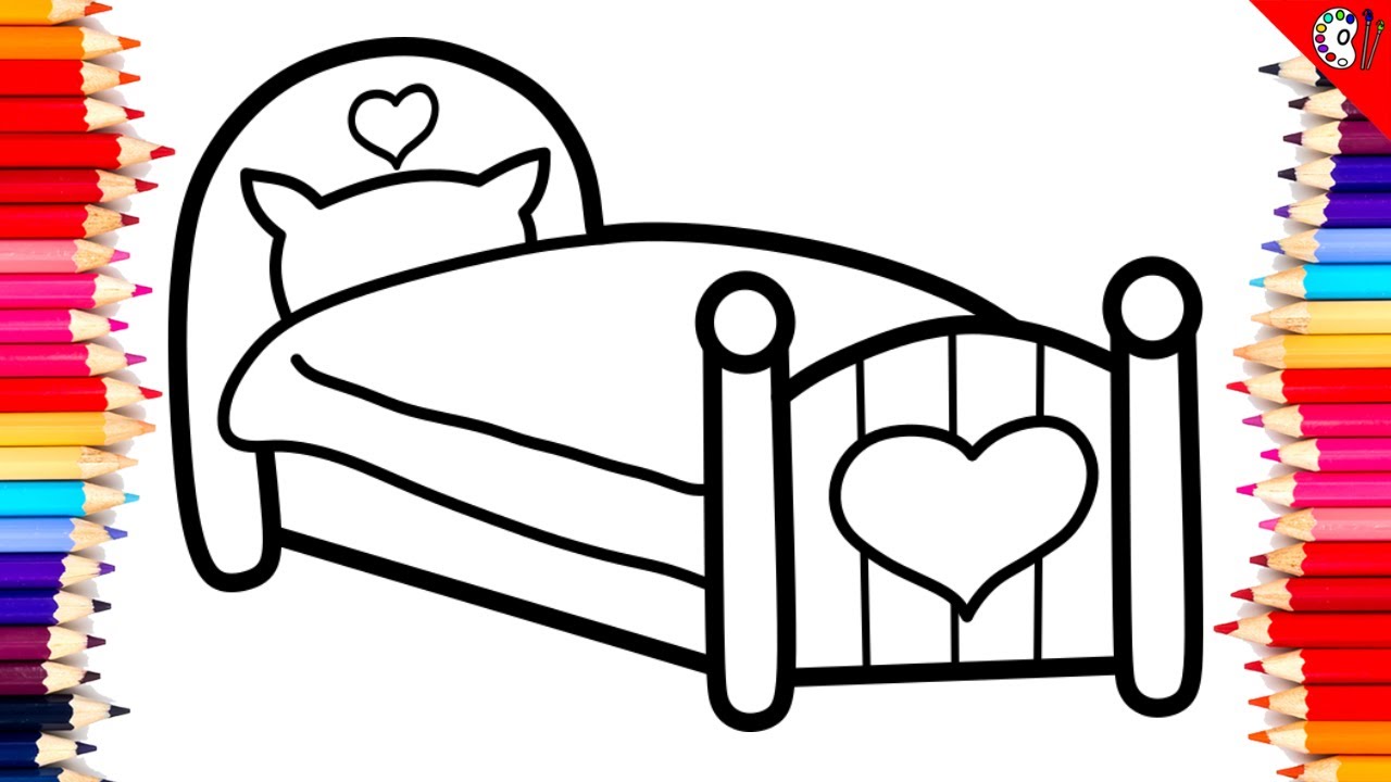 Create a Dreamy Bed: Easy and Colorful Coloring Page for Kids - YouTube