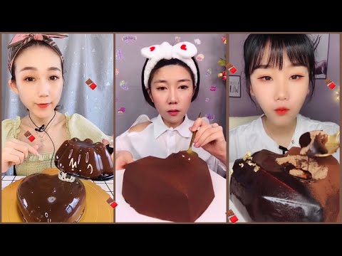 [ASMR Desserts] CHOCOLATE MOUSSE CAKES ASMR/ Mukbang |먹방 | 饮食表演 | Eating Sound