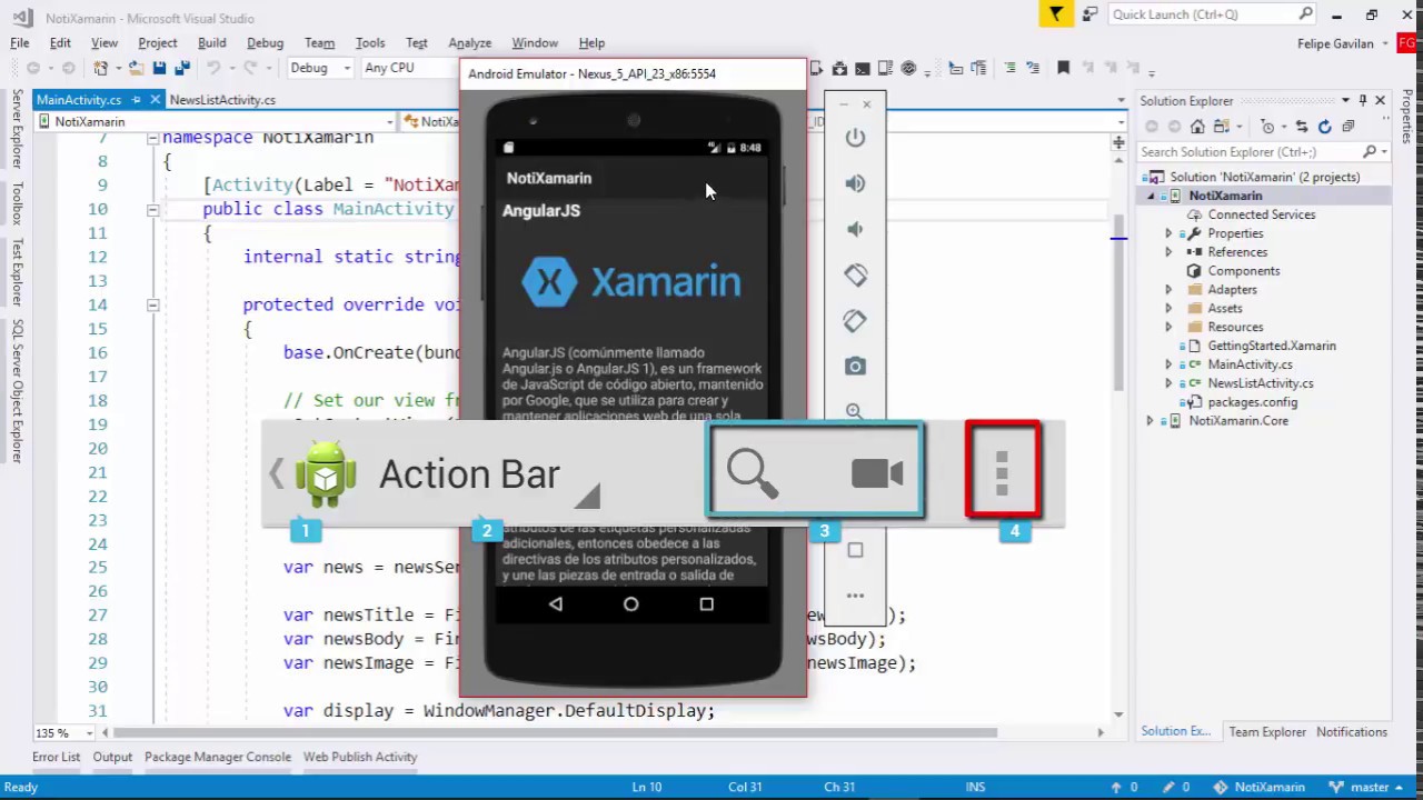 8- Botón Up - Action bar | Proyecto 1 | Xamarin.Android - YouTube