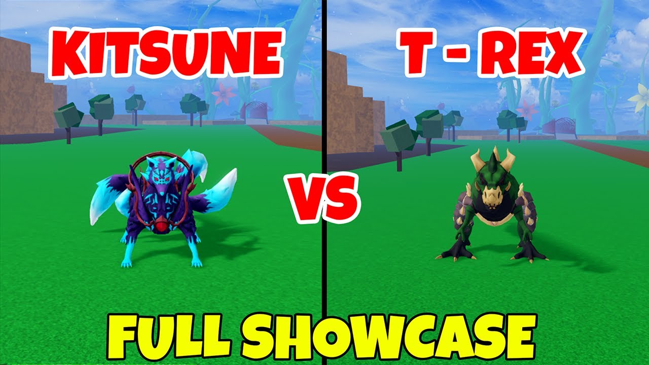 KITSUNE vs T-REX in Blox Fruits! - YouTube