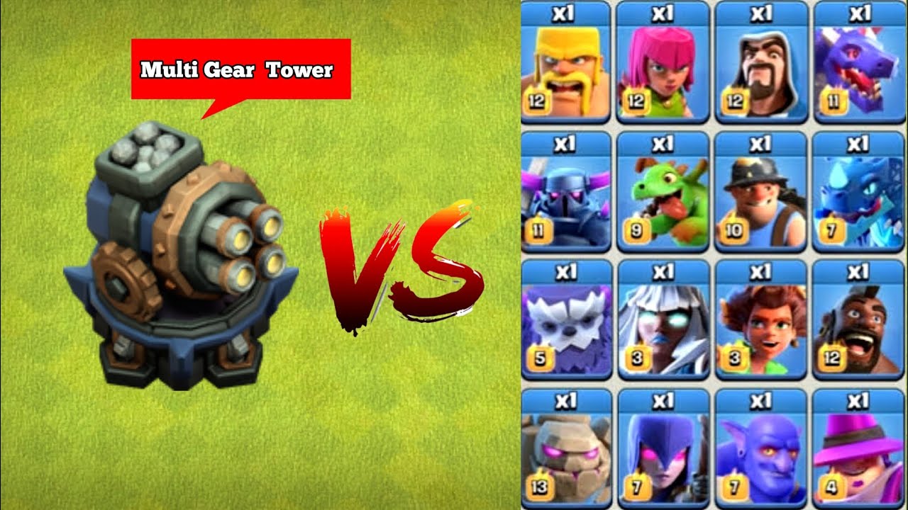 Multi Gear Tower vs Clash of Clans all Troops #coc #clashofclans # ...