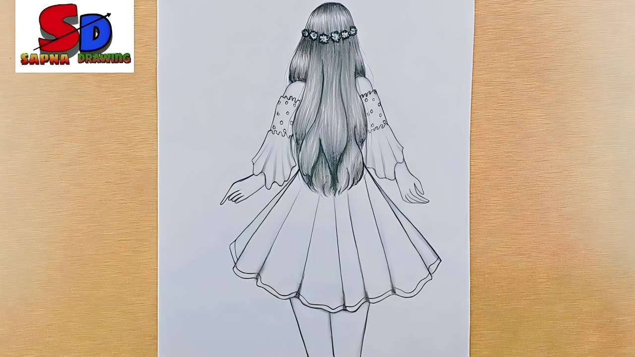 How to draw a beautiful girl backside - Drawing easy | step by step ...