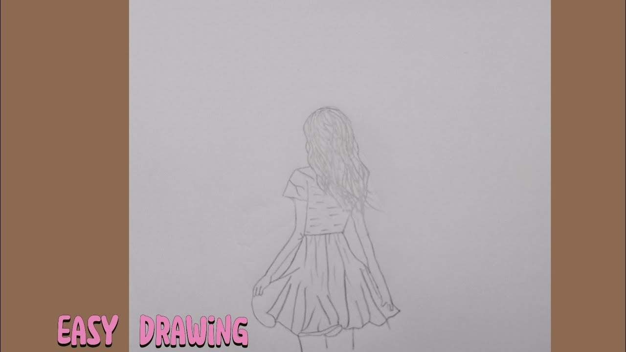 Girl sketch drawing easy|Girls sketch drawing tutorial beginners - YouTube