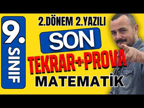 9. Sınıf Matematik 2. Dönem 2. Yazılıya  hazırlık | Son tekrar | MEB 🟥 PDF