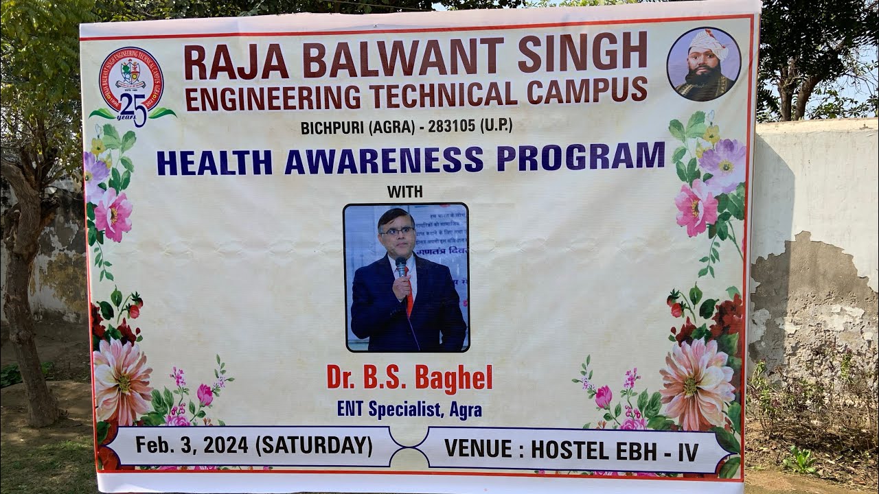 Health awareness program at RBS College Agra #entcare - YouTube
