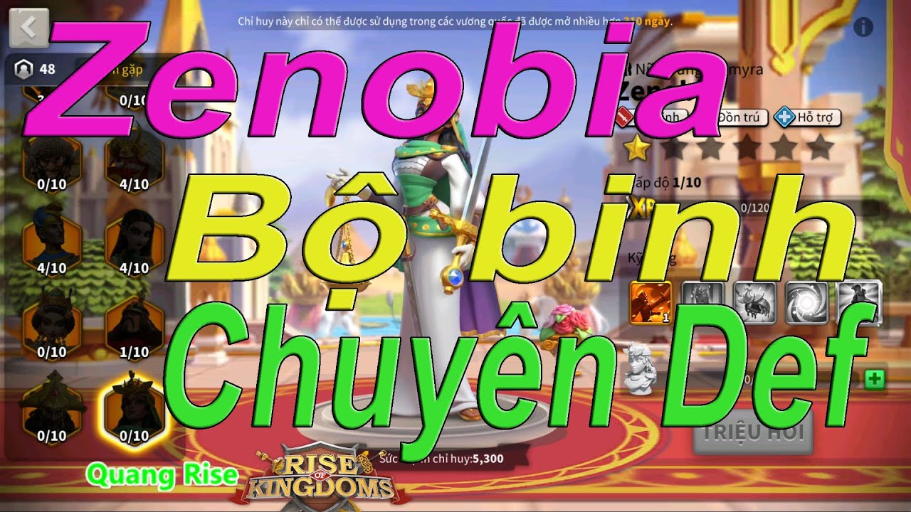 Review Nhanh - Zenobia Tướng Bộ Chuyên Thủ | Rise of Kingdoms - YouTube