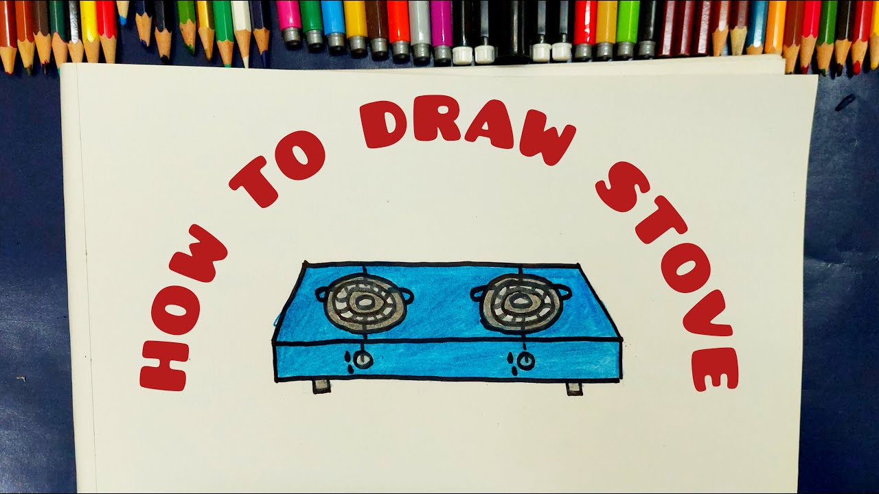 How to draw stove easy - YouTube