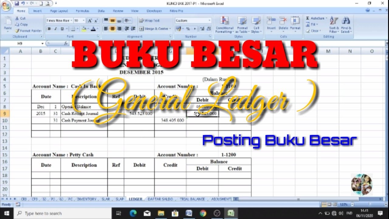 Buku Besar (General Ledger) || Tutorial Siklus Akuntansi Part. 7 - YouTube