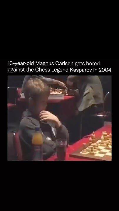 13 year old Magnus Carlsen gets bored against the chess legend Kasparov in 2004 - YouTube