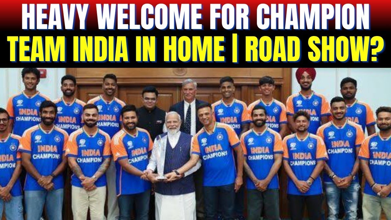 Heavy welcome for champion team India in home | team India road show in ...