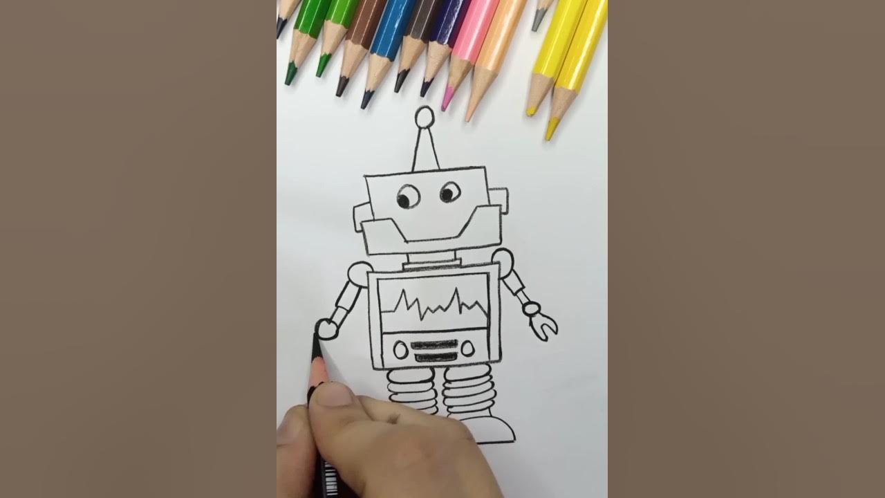 He to draw easy Robot || project drawing for kids - YouTube