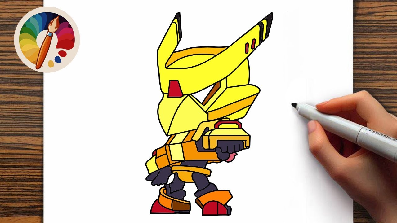 How to draw CROW SKIN from Brawl Stars | Step by step tutorial - YouTube