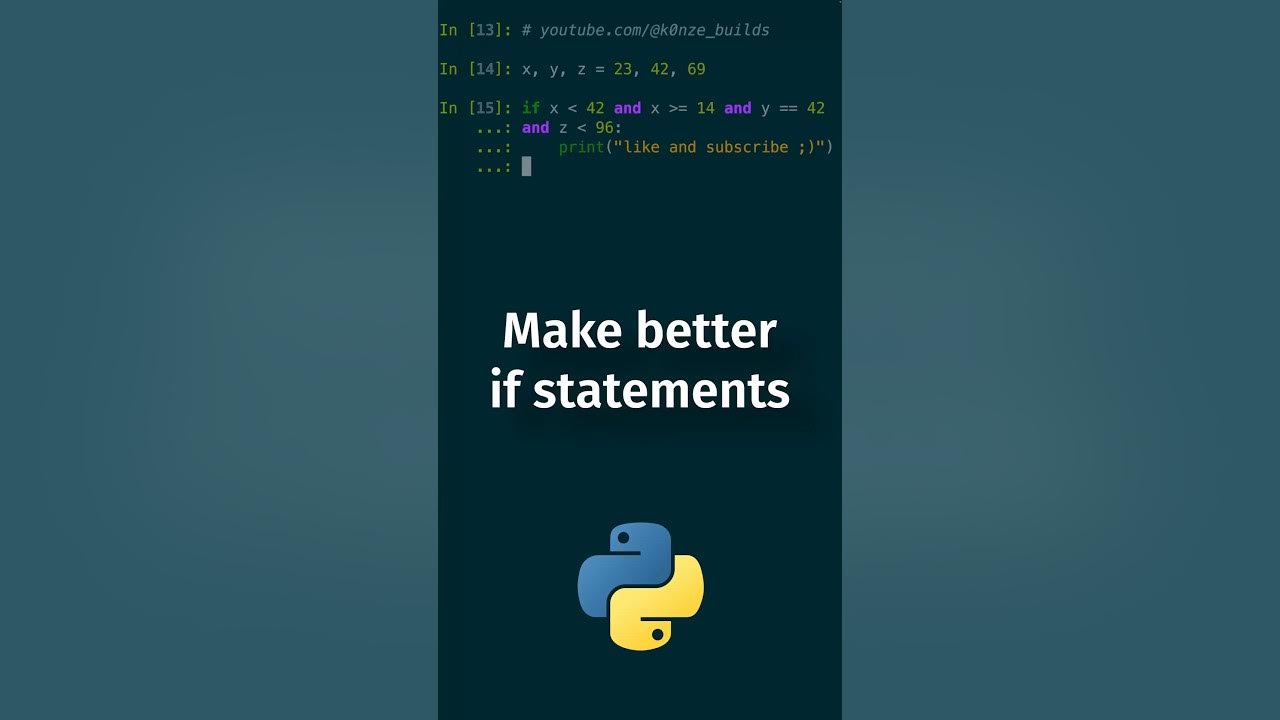 Make Better Python If Statements Pythonic Code Youtube