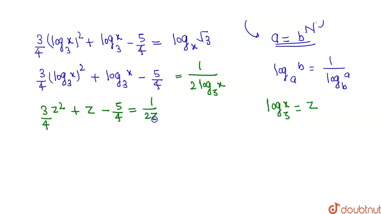 If x 3 4 log 3 x 2 log 3 x 5 4 Sqrt 3