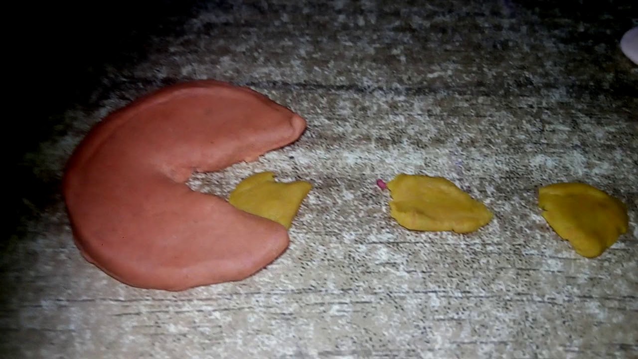 Clay pacman video in real life - YouTube