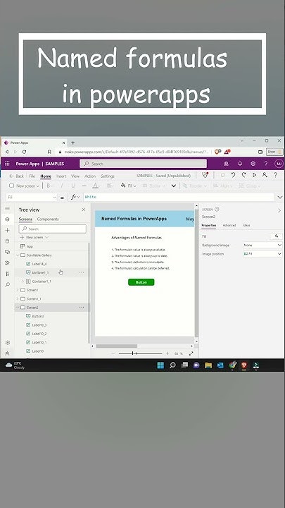 Named Formulas in PowerApps #shorts 34 - YouTube