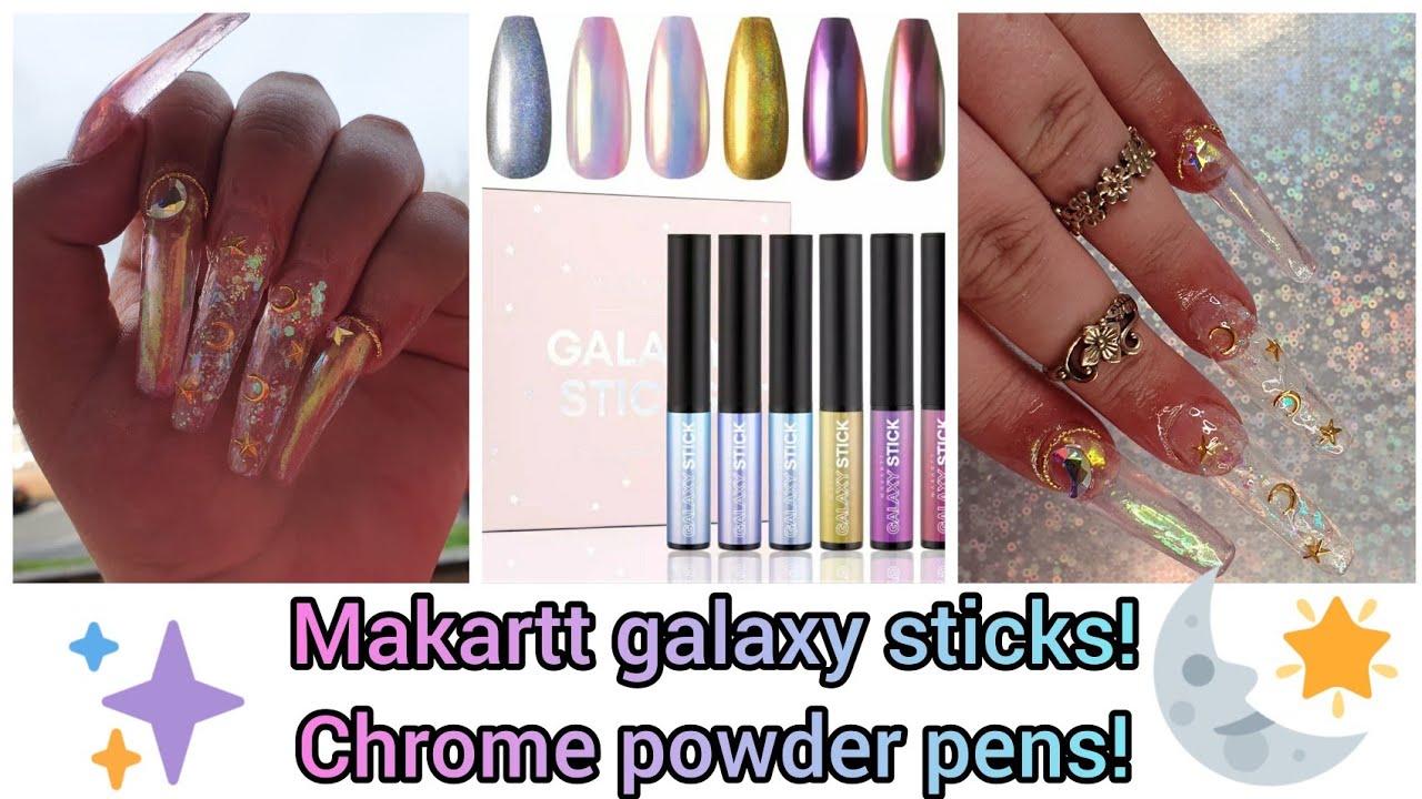 Testing out MAKARTT GALAXY STICKS! CHROME POWDER PENS! SAILOR MOON ...