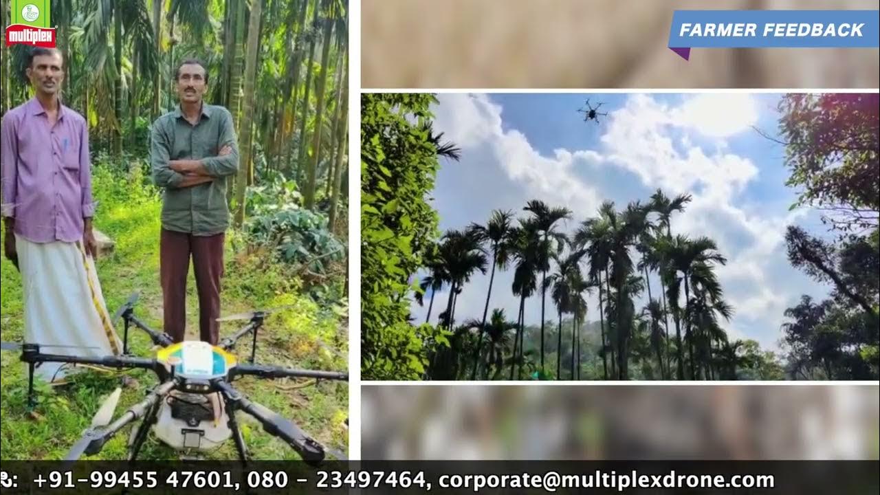 Agricultural Spray Services | Multiplex Drone Pvt Ltd | Spraying Agri Inputs for Arecanut - YouTube
