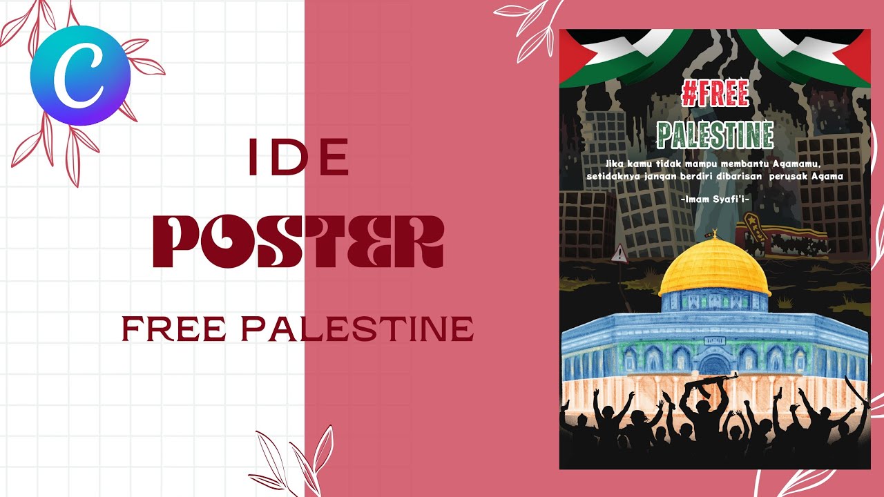 Tutorial cara membuat poster free palestine di aplikasi canva #poster # ...