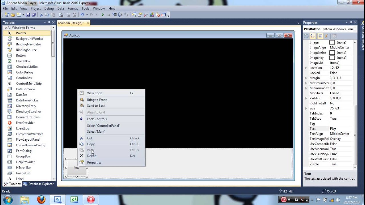 Visual Basic Media Player Tutorial Prt 1 - YouTube