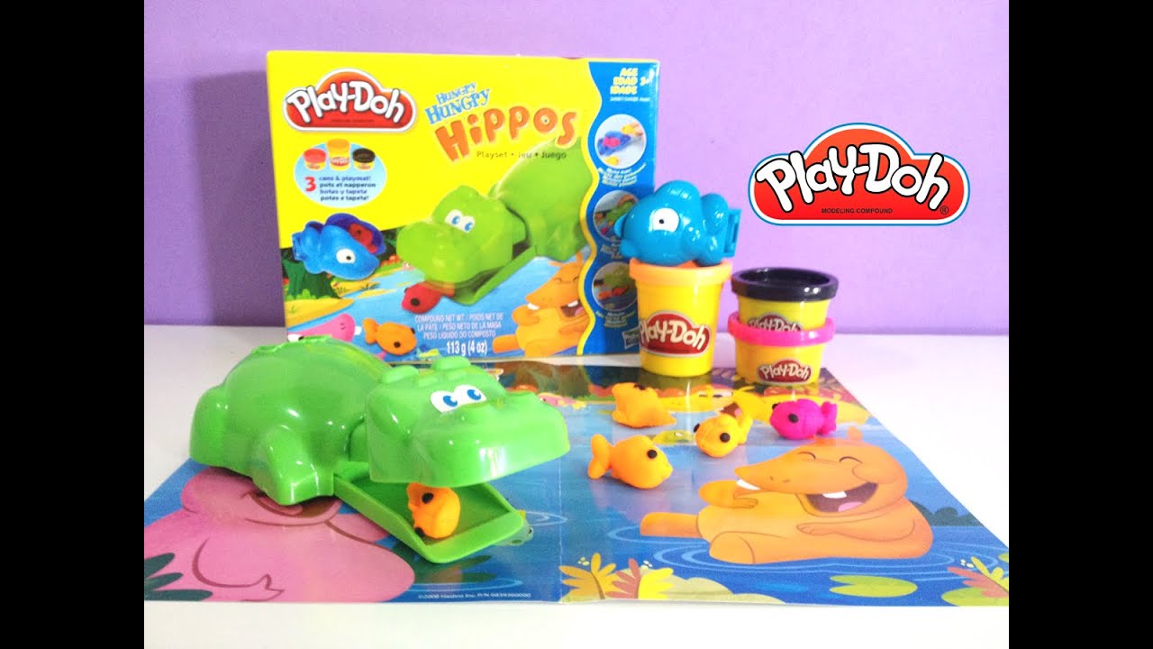 Massinha Play-Doh Hungry Hippos Playset Unboxing Review - ToysBR - YouTube