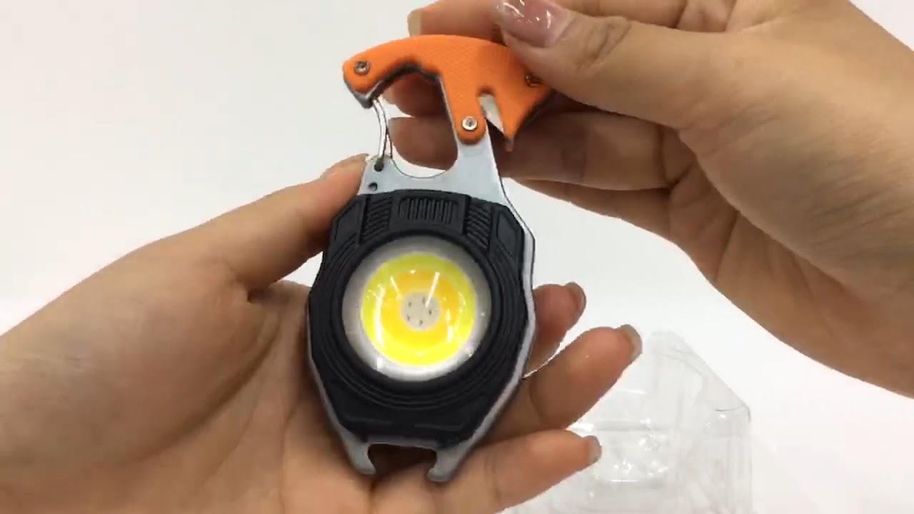 Multi-function keychain flashlight - YouTube