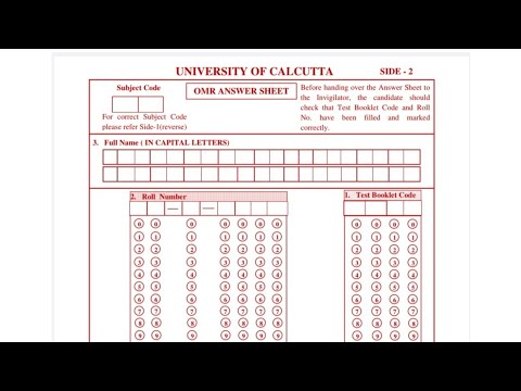 |How to fill OMR Sheet in the Exam|C.U.EXAM|OMR SHEET| - YouTube