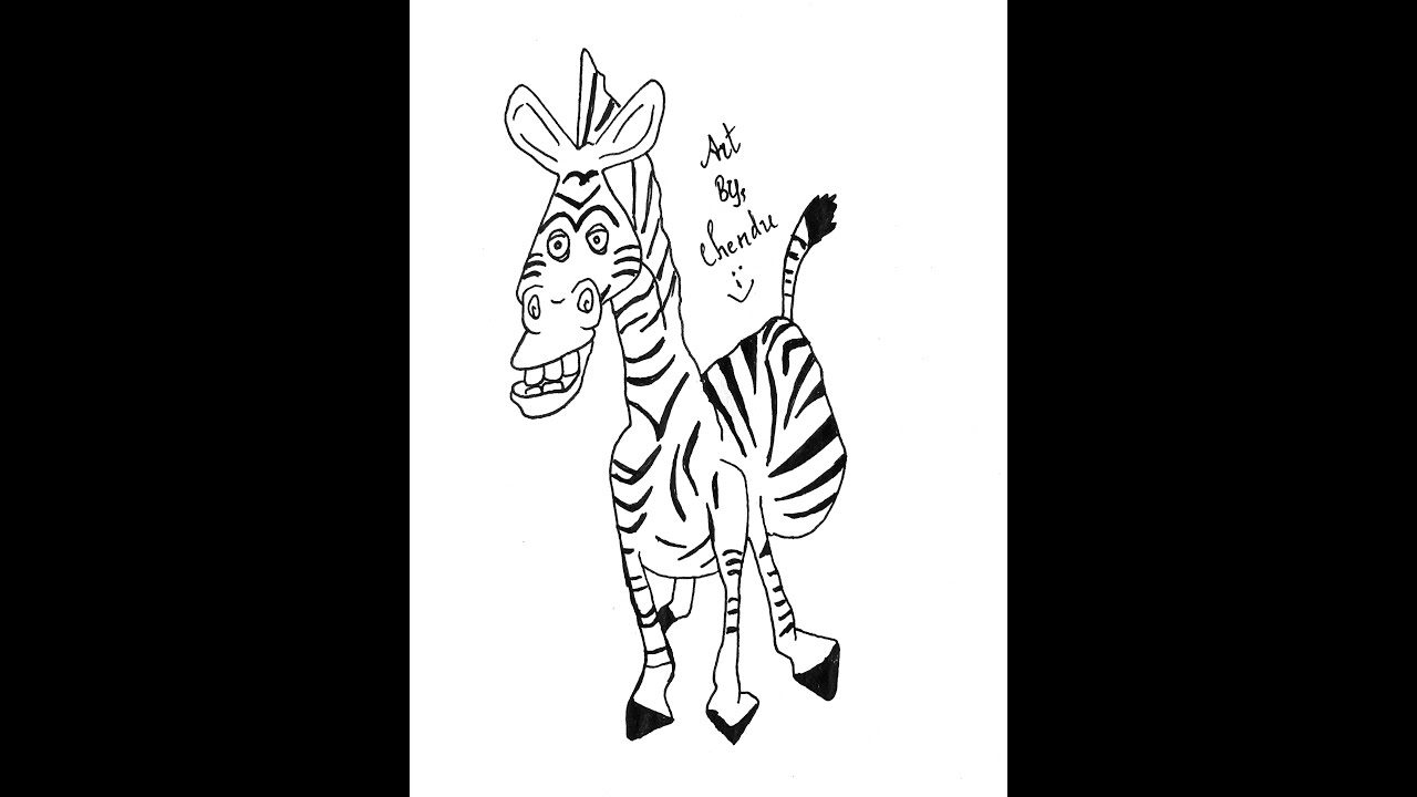 Draw with me Marty from Madagascar - YouTube