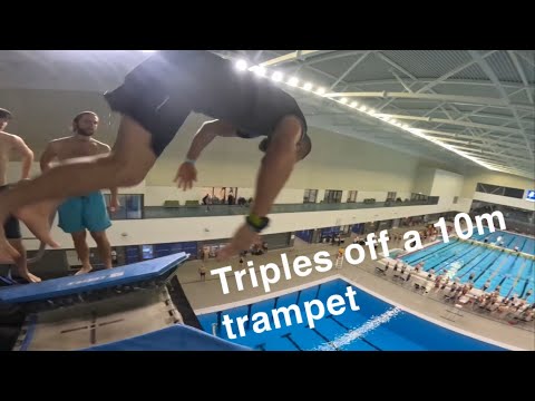 Triple flips off 10m trampoline. - YouTube