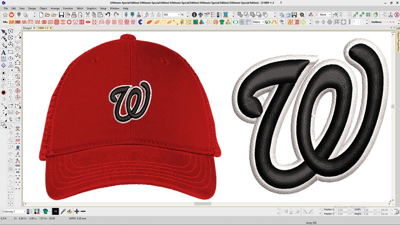 Washington Nationals 3d puff Embroidery logo for Cap - YouTube