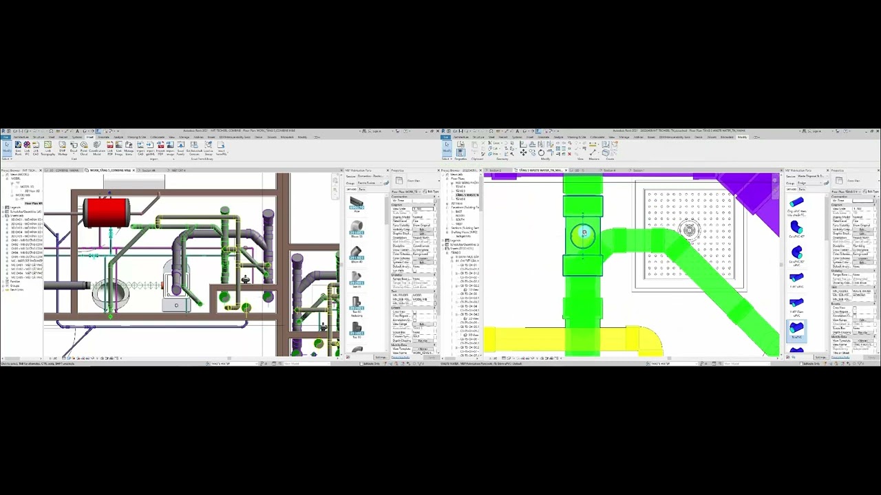 Revit Combine Ceiling Pipe System 52 - YouTube