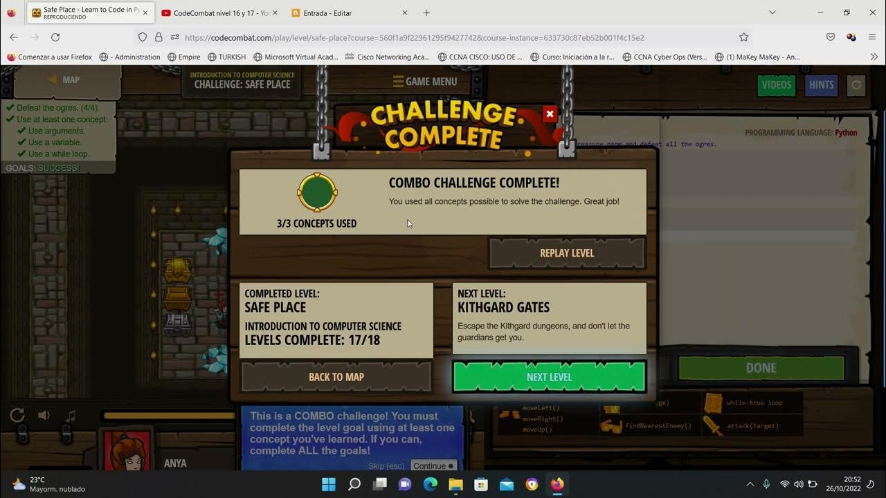 CodeCombat nivel 18 y 19 - YouTube