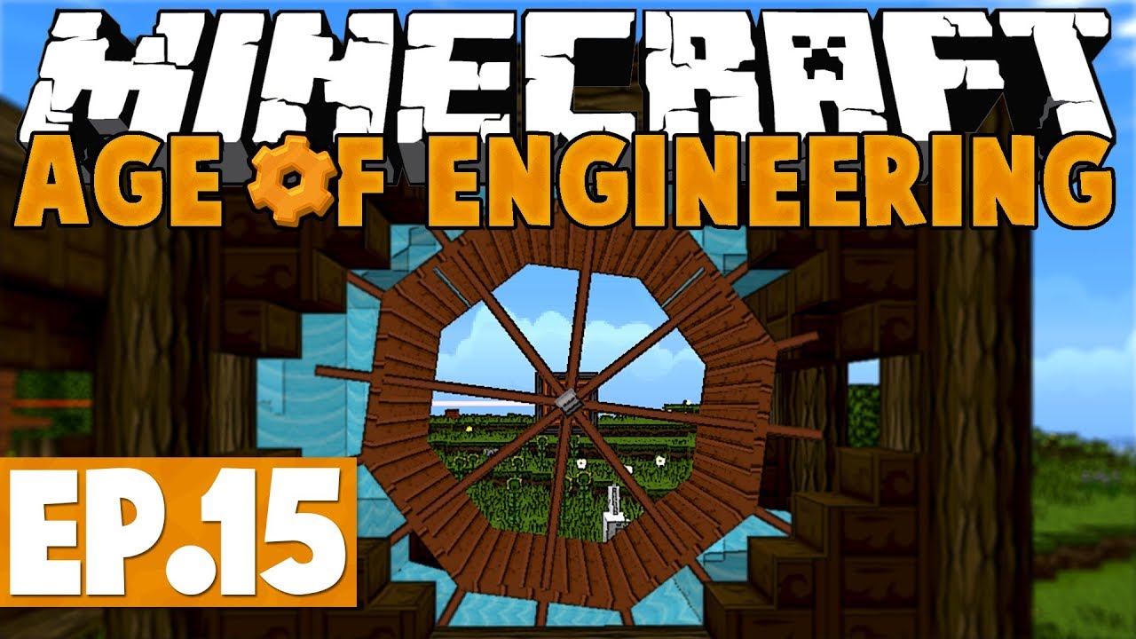 Minecraft Age of Engineering! #15 - Multi-Farm & Water Wheel Power ...