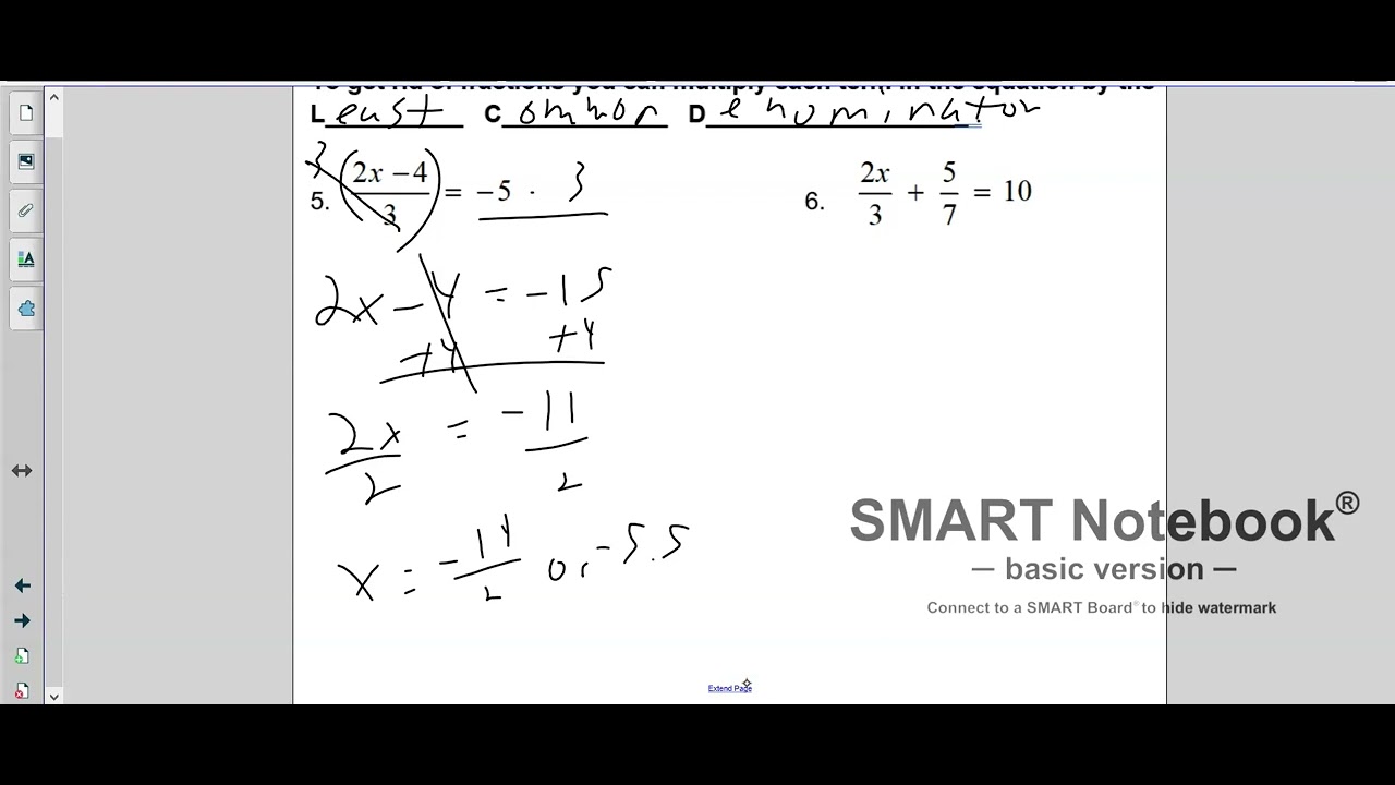 Alg 2 1 1 notes solving equations - YouTube