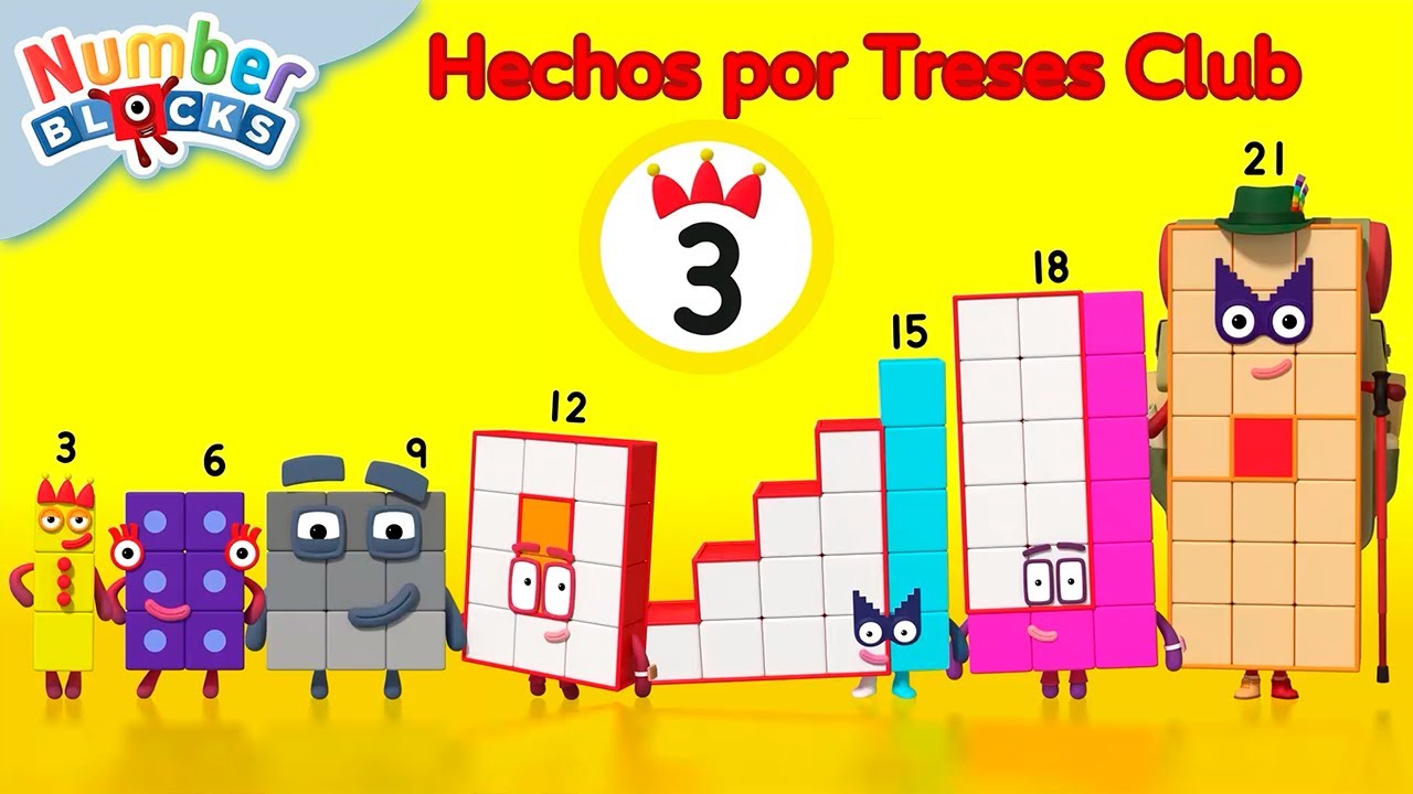Club Tres 🟡 | Dibujos animados de matemáticas - 123 | Numberblocks en ...