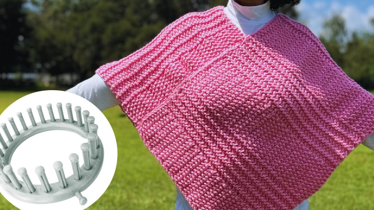 LoOM Knit Seed Stitch Poncho - Step by Step for Beginners - Use ANY ...