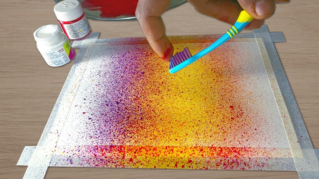 Easy Toothbrush Painting / Tutorial for Biginners / Manaf mayan Arts ...