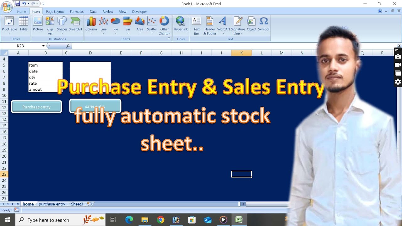Excel program ( automatic entry send Purchase & sales entry) stock ...