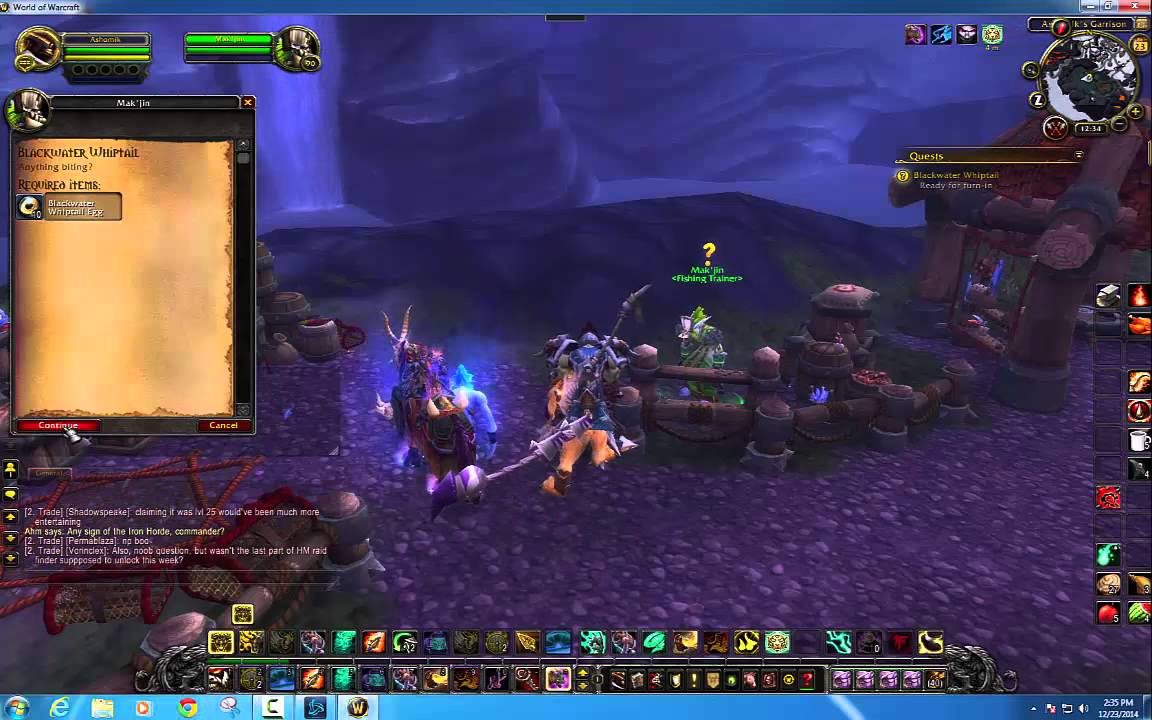 World of Warcraft Turing In Daily for Blackwater Whiptail Fishing - YouTube
